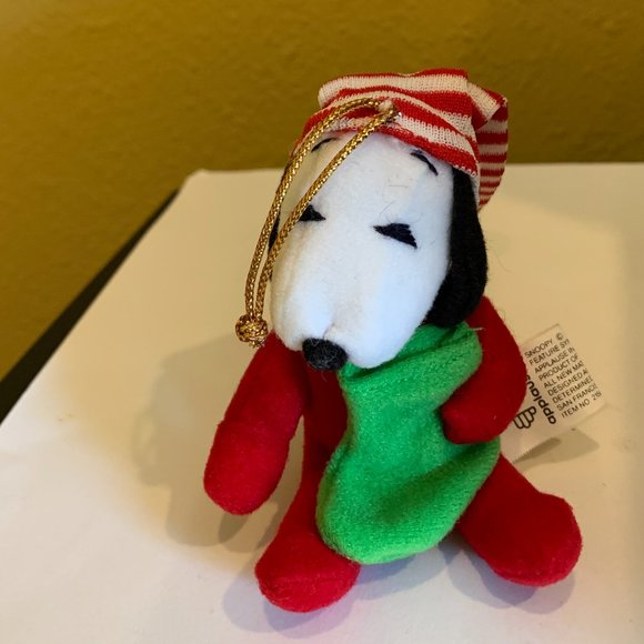 Applause | Holiday | Peanuts Snoopy Christmas Ornament Plush In Pjs ...